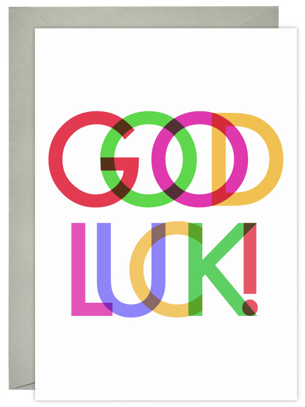 Good Luck Multi-Colour Greeting Card - Amelia Designs